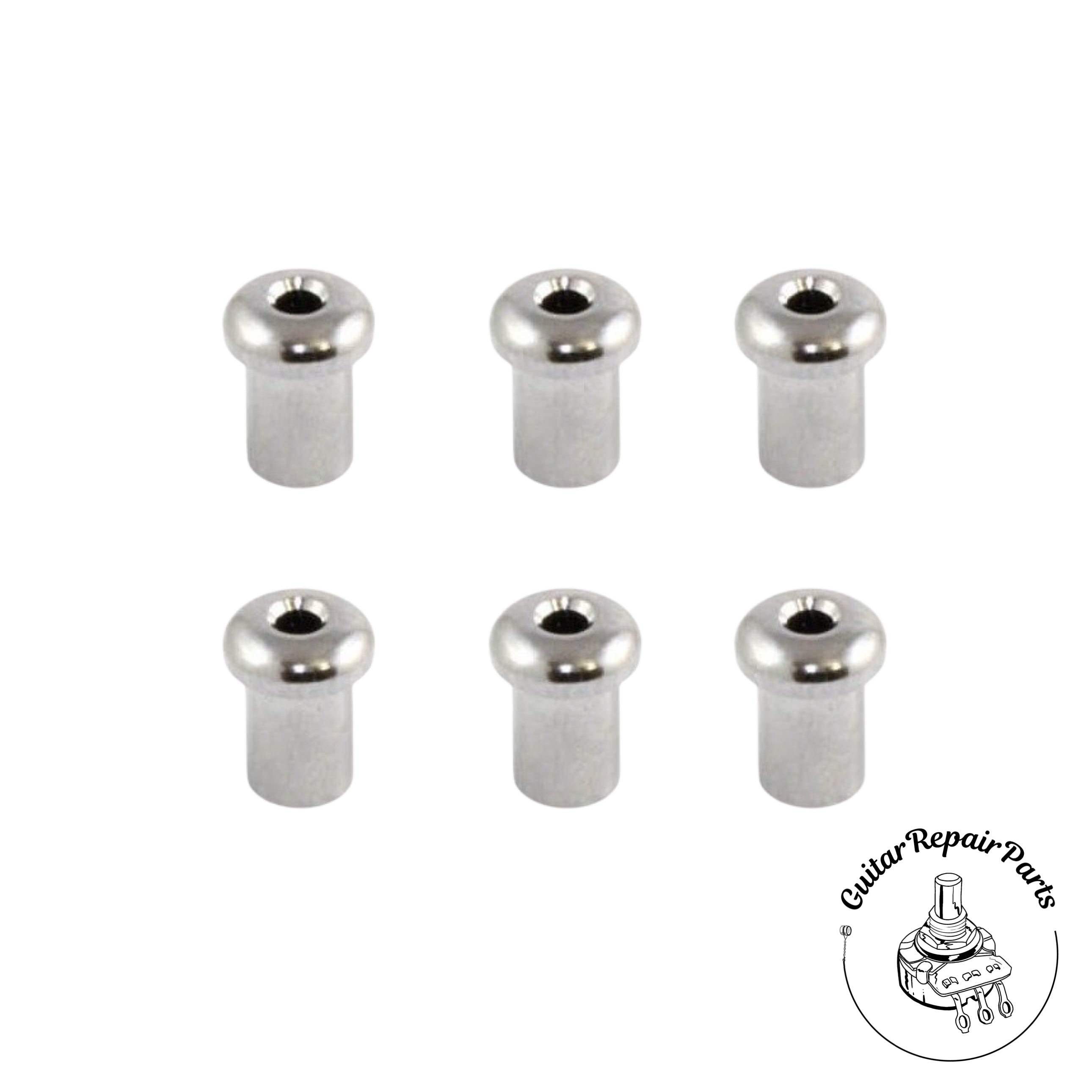String-Thru Top-Mount Ferrules For Guitar (6 pcs) - Chrome ...